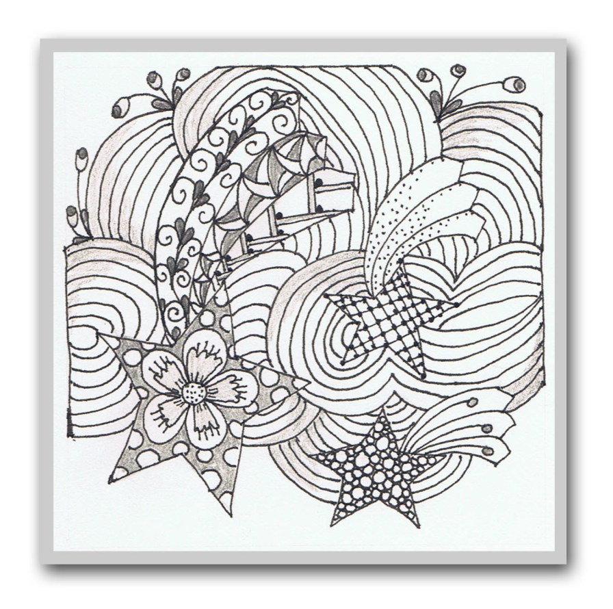 Zentangle Challenge #4 Starry Eyed Surprise!