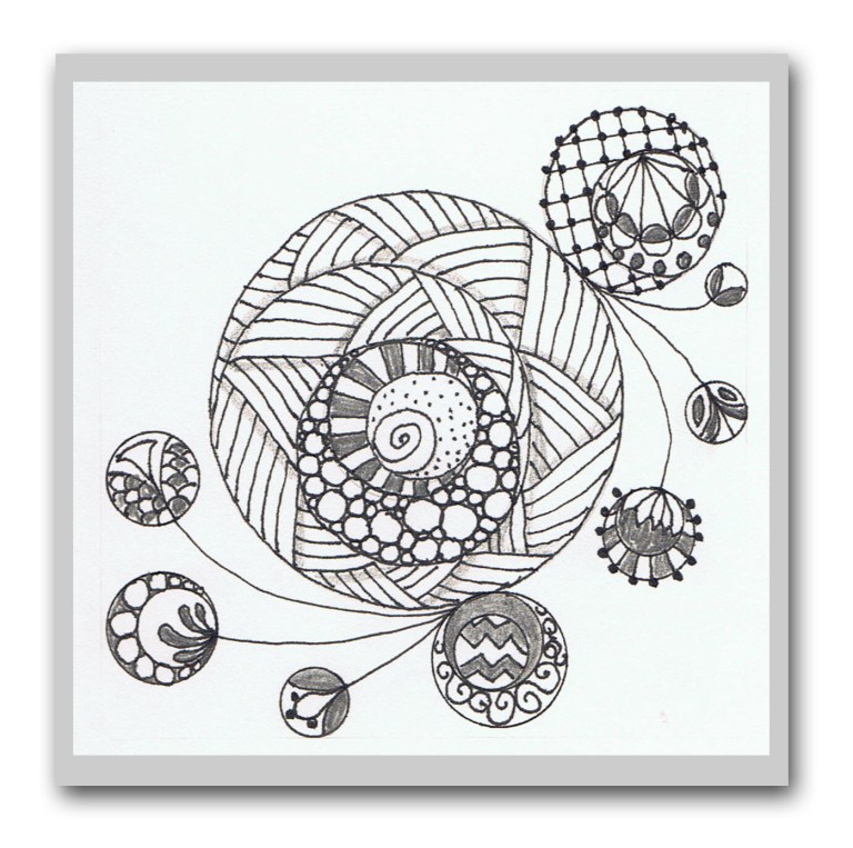 Zentangle Challenge #5 Orbs